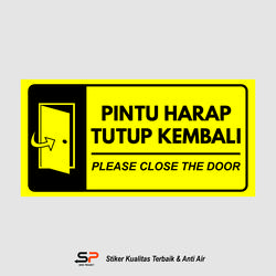 Jual sign stiker pintu harap tutup kembali / sticker pintu tutup kembali - 20x10 - Jakarta Barat ...
