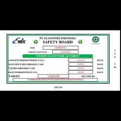 Jual HSE Board Digital 200x100 - Papan info Kecelakaan Kerja Safety K3 ...