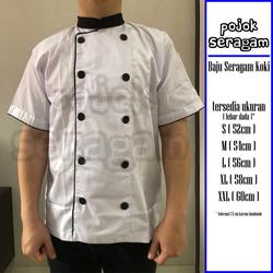 Promo Baju koki Seragam koki Seragam Chef Lengan Panjang - Putih, S - Kab. Bandung - Mise_appron ...