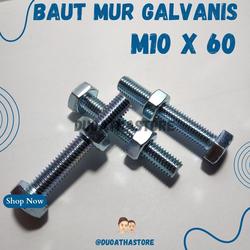 Jual Baut Mur Putih M10x60 BMP M10 x 60 Baut Mur Besi Galvanis Baut & Mur - Jakarta Barat - SLF ...