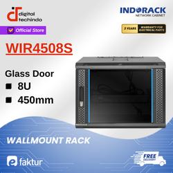 Promo WR5008S Wallmount Rack 8U INDORACK Depth 500mm Glass Door Rak ...
