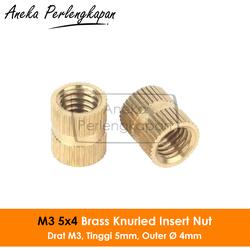 Jual M2 M2.5 M3 Threaded Knurled Brass Insert Nut Round - M3x5 - Kota ...