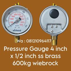 Jual Pressure Gauge 4"(100mm) x 10 Kg/cm2 x 1/2"NPT Bottom Conn ALL SS WIKA - Jakarta Barat ...
