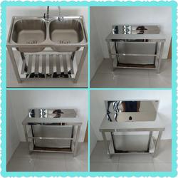 Jual Meja Kerja 3rak ;1 Meja Kompor ;Double sink Kran ;Meja dgn ...