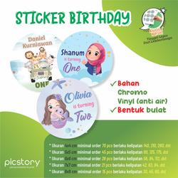 Jual Stiker Ulang Tahun Anak Bulat | Birthday Sticker | Stiker Ultah ...