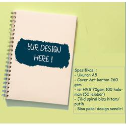 Jual Cetak Notes Custom Notebook A5 Block Note Polos Spiral 100 Halaman ...
