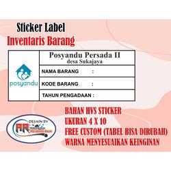 Jual Stiker Inventaris untuk Label Barang Kantor/Sekolah model Cromo ...
