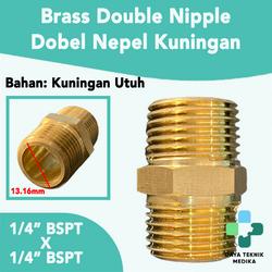 Jual Double Nepel Neple Kuningan 1/4" Double Nipple Brass 1/4 inch - Jakarta Pusat - Agung ...