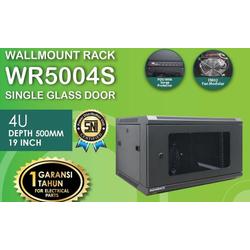 Promo Indorack WR5004S Wallmount Rack 4U Depth 500mm Single Glass Door ...