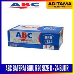 Jual Batre Baterai Battery ABC Biru Dry Cell Tipe D Besar R20 - Isi 24 ...