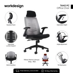 Promo Workdesign - Ahsoka PC Kursi Kantor / Kursi Kerja Ergonomis - D Grey-B Green Cicil 0% 3x ...