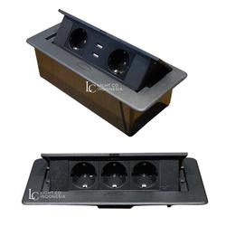 Jual Stop Kontak Meja Meeting Tanam 3 Socket Soft Touch Pop UP System ...