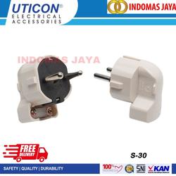 Jual Uticon Steker Arde L S-30 Bulat Sideway Round Plug Colokan Samping ...