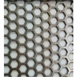 Jual plat lubang besi perforated hexagonal ukuran 50cm x 50cm tebal 0 ...