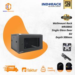 Promo Wallmount Rack INDORACK Single Door Rack Server 6U Depth 500mm ...