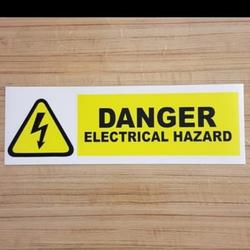 Jual rambu stiker danger electrical hazard / stiker sign bahaya listrik ...