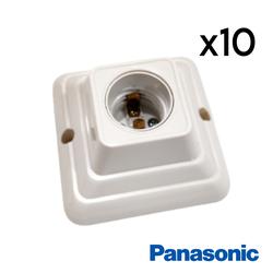 Jual [10 PCS] PANASONIC Fitting Lampu Plafon E27 Kotak Segi NLP52202 ...