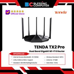 Promo Tenda TX2 Pro Dual-Band Gigabit Wi-Fi 6 Router TX2Pro TX2 Pro ...