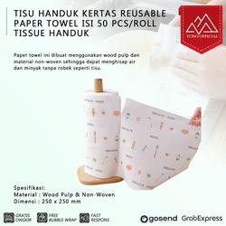 Jual Tisu dapur handuk kertas reusable paper towel isi 50 pcs/roll ...