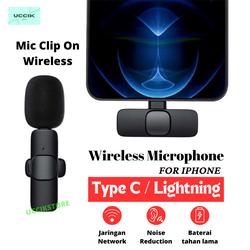 Jual mic lavalier wireless microphone clip on hp vlog youtuber portable - 1 MIC TYPE C - Jakarta ...