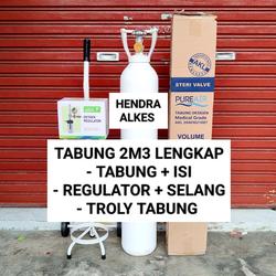 Jual Tabung oksigen 2m3 set lengkap regulator - Kota Bekasi - AIRLANGGA JAYA MEDIKA | Tokopedia