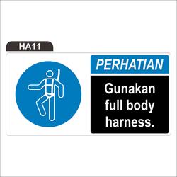 Jual RAMBU PERHATIAN GUNAKAN FULL BODY HARNESS - M : 40x20 cm, Plat ...