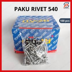 Jual ISI 100 PCS PAKU RIVET MERK RIVETTI 540 UKURAN 4mm x 11mm ...