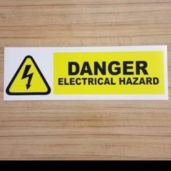 Jual rambu stiker danger electrical hazard / stiker sign bahaya listrik ...