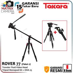 Promo Takara ROVER 77 Paket 3 Traveller Fluid Head Video Tripod Monopod ...
