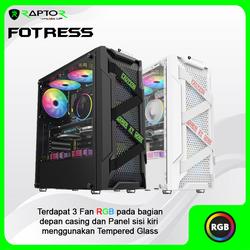 Promo Casing Gaming PC RAPTOR FOTRESS - TEMPERED GLASS INCLUDE 3 FAN ...