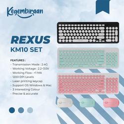 Promo Rexus KM10 Combo Keyboard Mouse Wireless KM 10 New - Black ...