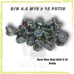 Jual M10 x 1.50 Mur Besi Galvanis Putih Nut Only Hexagon 10 mm Kunci 17 ...