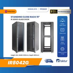 Promo Indorack IR8042G Close Rack 42U Depth 800mm Glass Door Rak Server ...