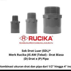 Jual Shock Drat Luar 3/4 inch - SDL 3/4 inch (fitting pipa PVC) - Kota ...
