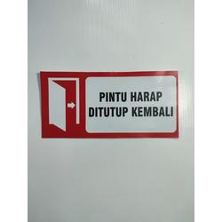 Jual sign stiker pintu harap tutup kembali / sticker pintu tutup ...