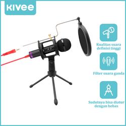 Promo Kivee Microphone 3.5mm Mic Condenser Recording Streaming Podcast ...