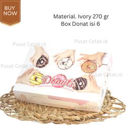 Promo Box Donut Kraft Kotak Donat isi 6 Dus Roti coklat Kemasan Kue ...
