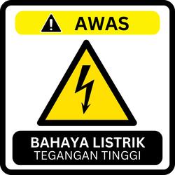 Jual Stiker Safety Sign Bahaya Listrik Tegangan Tinggi (20cm x 20cm ...