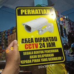 Jual Sign board Akrilik Awas Ada CCTV Jelas Tegas - Sudah 4 Lubang ...