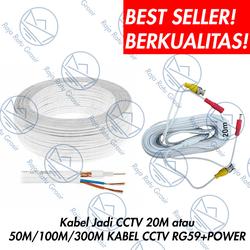 Jual Kabel CCTV RG59 RG59P Putih 50M 50 Meter EDGE 1 Roll Coaxial Power ...