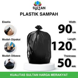 Jual KANTONG PLASTIK SAMPAH HITAM TEBAL TRASH BAG JUMBO ANTI BOCOR Per Pack - 120cm x 180cm ...