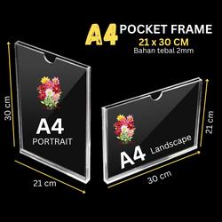 Jual ACRYLIC POCKET FRAME / AKRILIK THICKER / AKRILIK POCKET F4 2MM ...