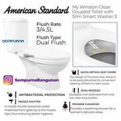 Promo American Standard My Winston Dual Flush Close Coupled Toilet ...