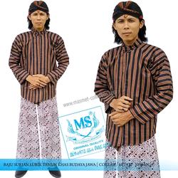 Jual Baju Surjan Lurik dewasa baju adat jawa khas solo jogja - hijau coklat, S - Kab. Wonogiri ...