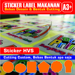 Jual Stiker Label kemasan A3+ Custom Free Cutting Kiss Cut - HVS - Kab ...