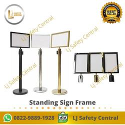 Promo Standing Sign Frame Stainless Papan Tiang Antrian - Stainless ...
