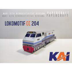 Jual 3D Papercraft Kereta Api Indonesia Lokomotif CC 206 Pola Kertas ...