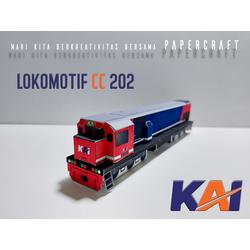 Jual 3D Papercraft Kereta Api Indonesia Lokomotif CC 206 Pola Kertas ...