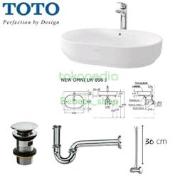 Jual Wastafel TOTO LW230J W/F Comp Set Kran Dingin T205MB Packing Kayu ...