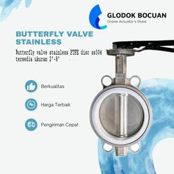 Jual BUTTERFLY VALVE STAINLESS SS 304 PTFE TEFLON 8" INCH GEAR OPERATOR ...
